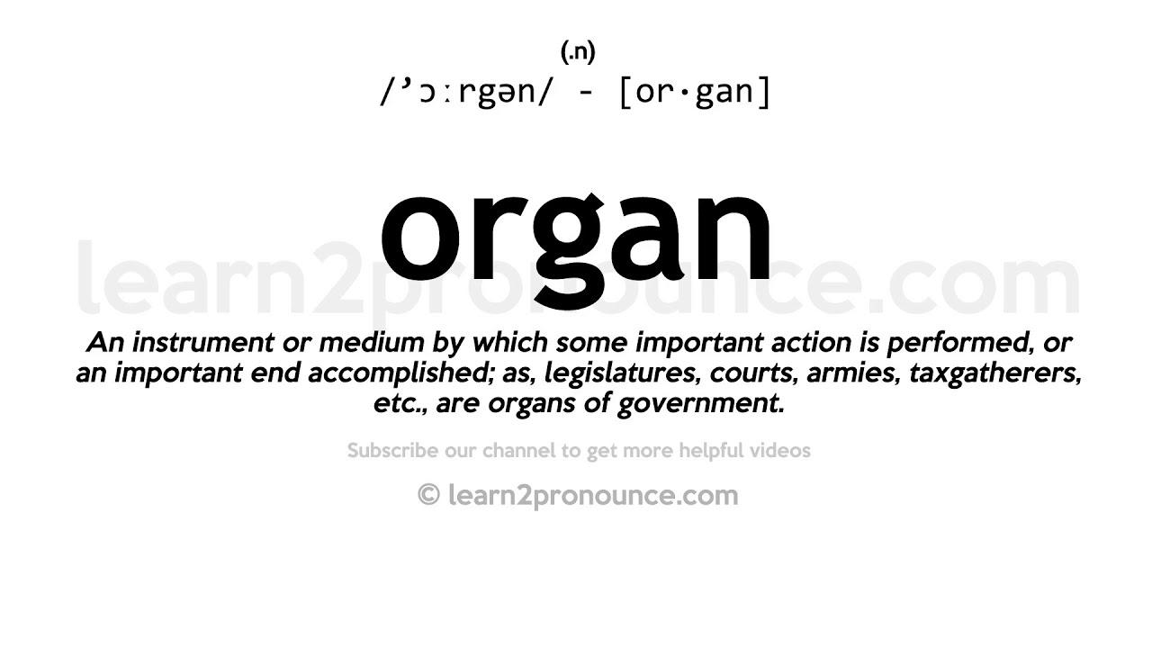 Pronunciation of Organ | Definition of Organ - YouTube