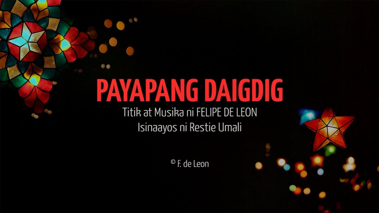 [Tagalog] PAYAPANG DAIGDIG - SATB (piano track + lyrics) - YouTube