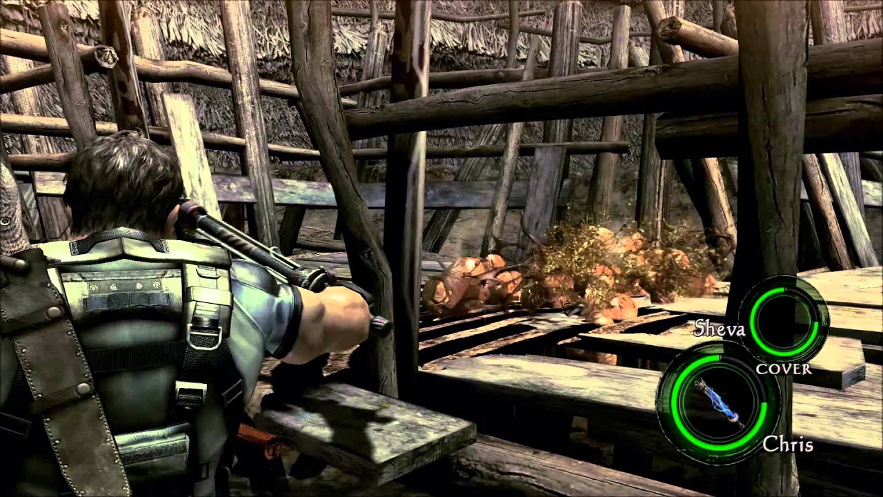 PC版バイオハザード5 3-2をスタンロッドで攻略してみた Part1 Resident evil pro 3-2 by stun rod ...