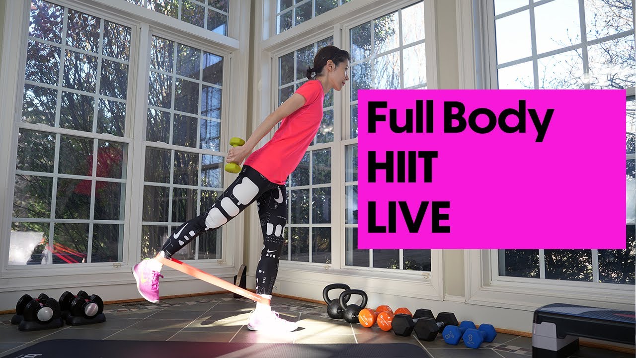 IntervalUp LIVE Workout! 60 Minute HIIT Workout at Home | Mini Band ...
