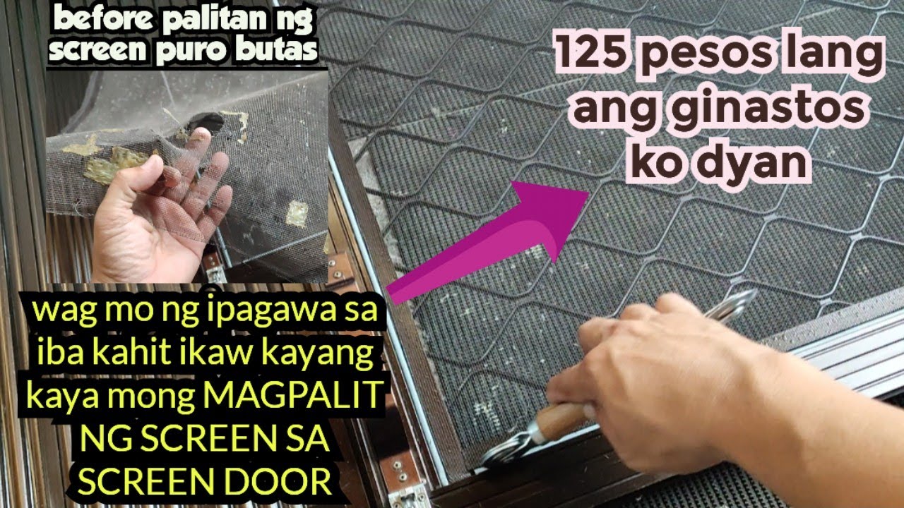 Paano magpalit ng screen sa screen door - YouTube