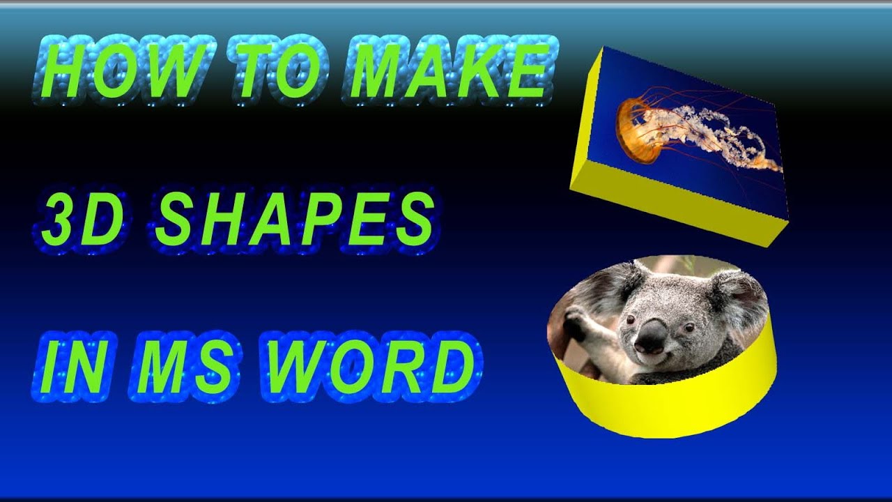 How to make 3d shape in Ms word? Ms word me 3d shape kese banaye?3d ...