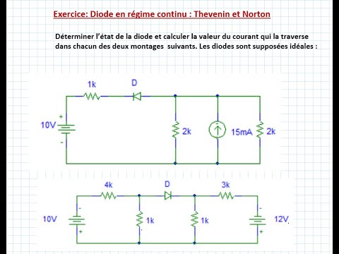 Exercice diode: montage à deux générateurs - YouTube