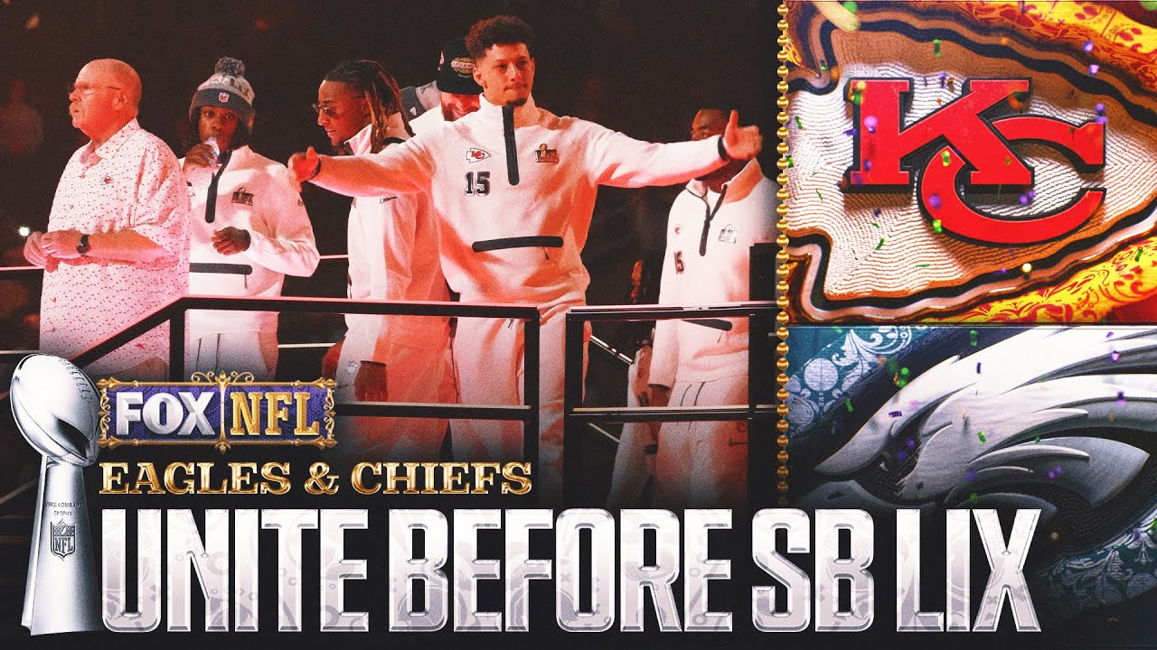 Chiefs and Eagles unite before Super Bowl LIX | Super Bowl LIX Opening ...