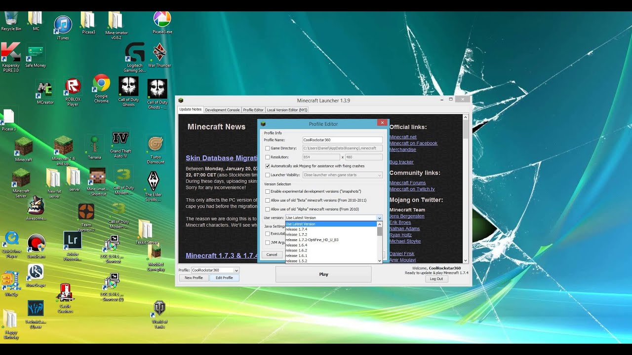 How to switch Minecraft versions back and forth. - YouTube