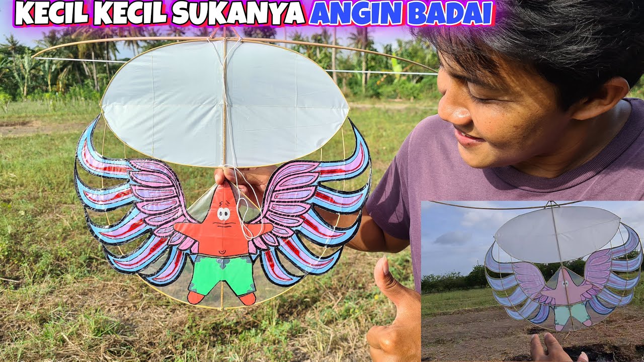 Layangan ram raman mini pemburu angin badai Tes langsung terbang - YouTube