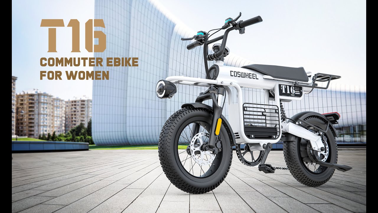 Coswheel T16 Women's Electric Bicycle Road Hybrid Electric Cargo ...