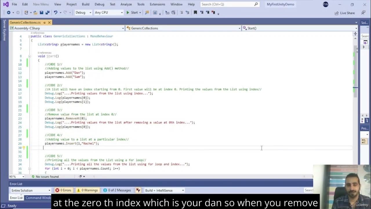 21. List in Unity C# - YouTube