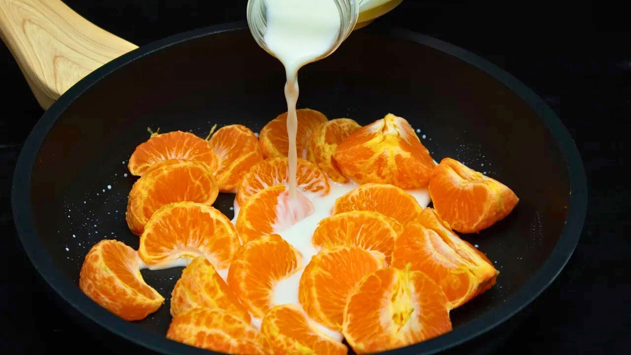 Just add a milk to mandarin! You'll be amazed! 5 Minutes Easy Recipe ...