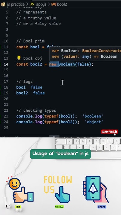 Usage Of Boolean In Js Ytshorts Shortvideos Viral Programming Coding Shortsviral Js