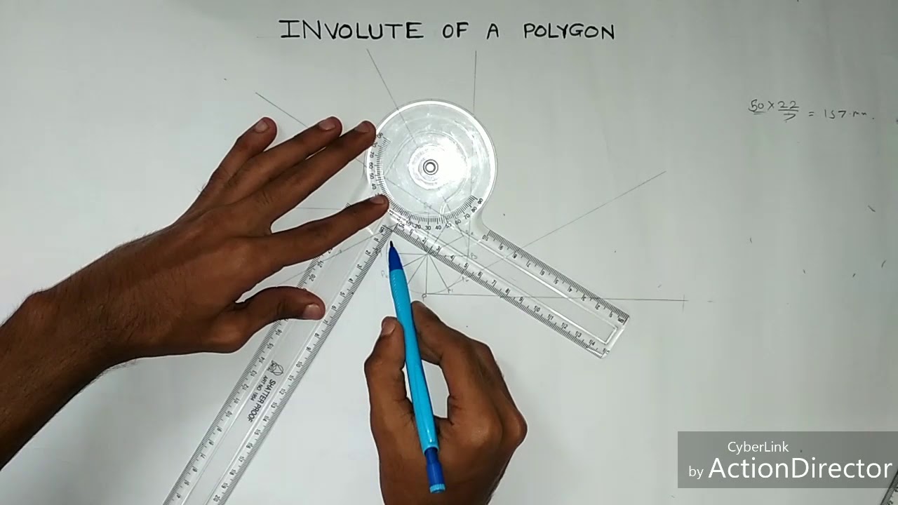 How to draw involute of polygon - YouTube