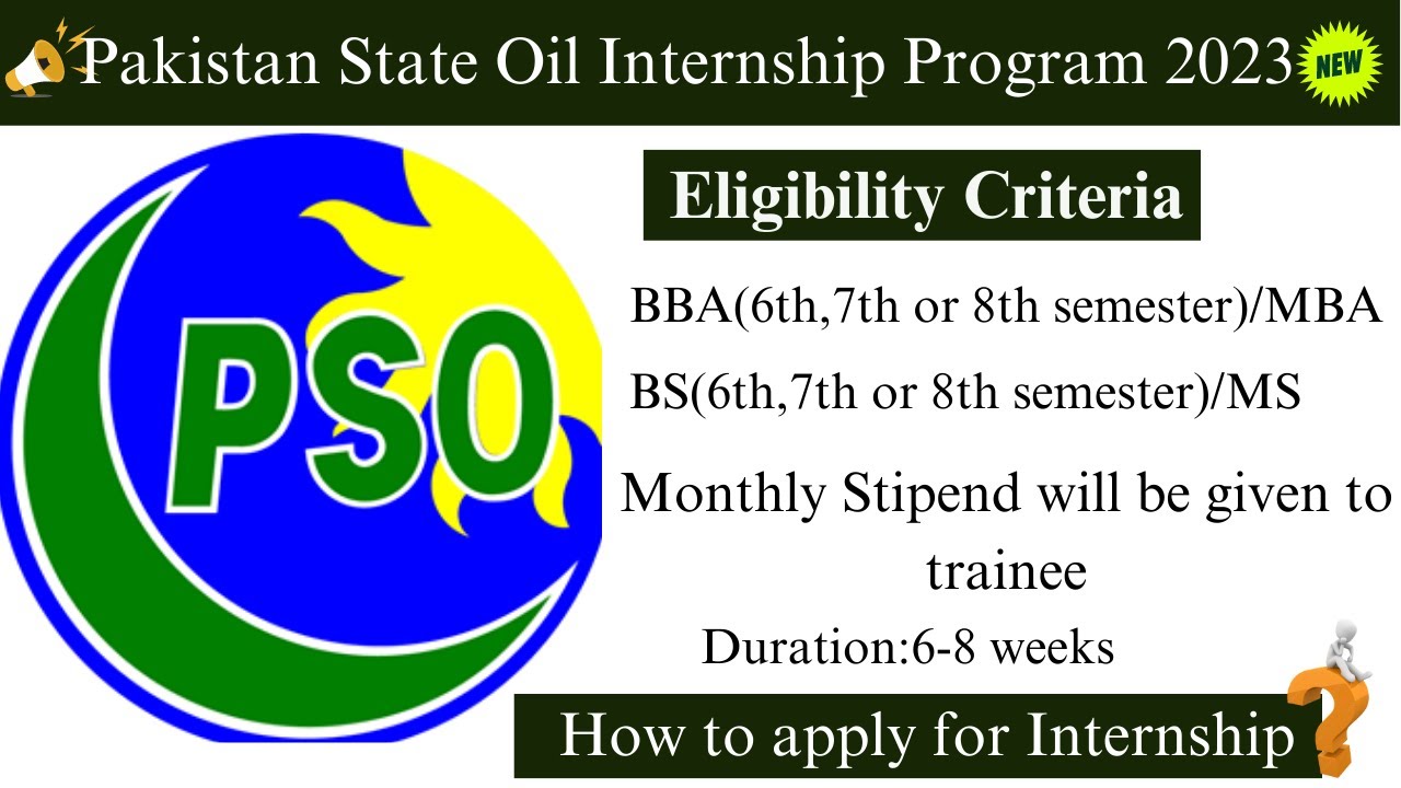 Pakistan State Oil Internship 2023|How to apply for Pakistan State Oil ...