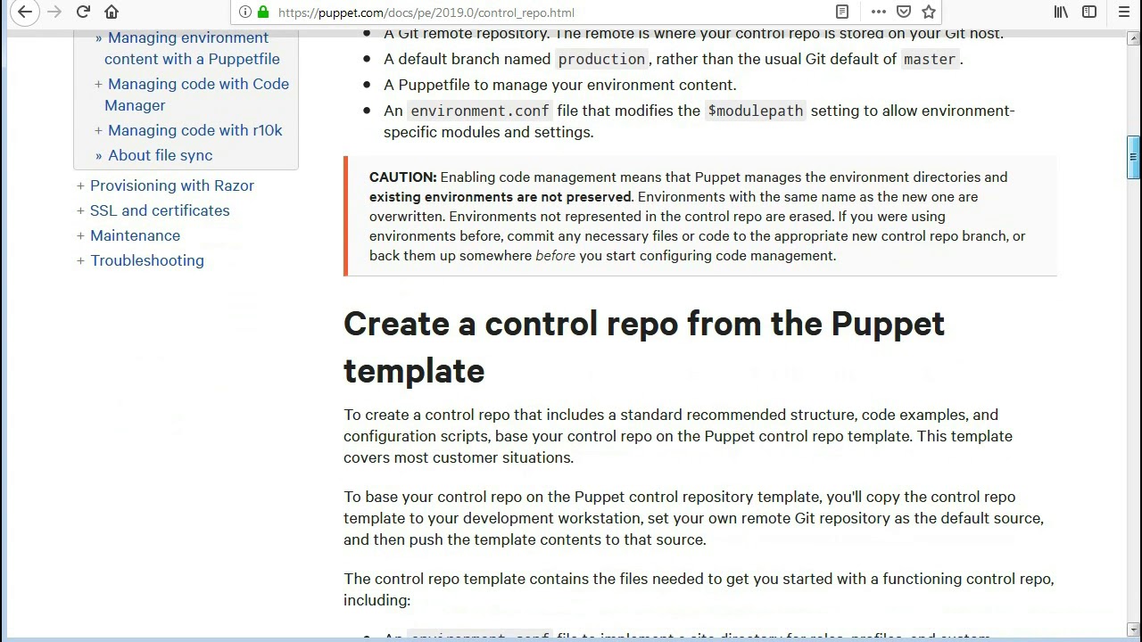 7.2 Puppet Code Manager, GitHub-Add Control Repo - YouTube