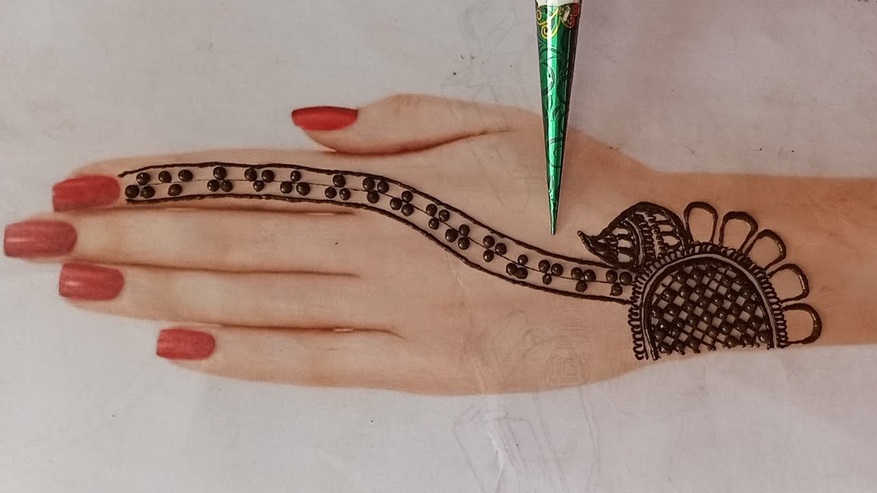 Stylish Beautiful Easy Mehndi Design for back hand -Simple Mahdi Design ...