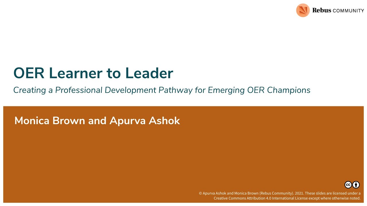 From OER Learner to Leader: Creating a Professional Development Pathway ...