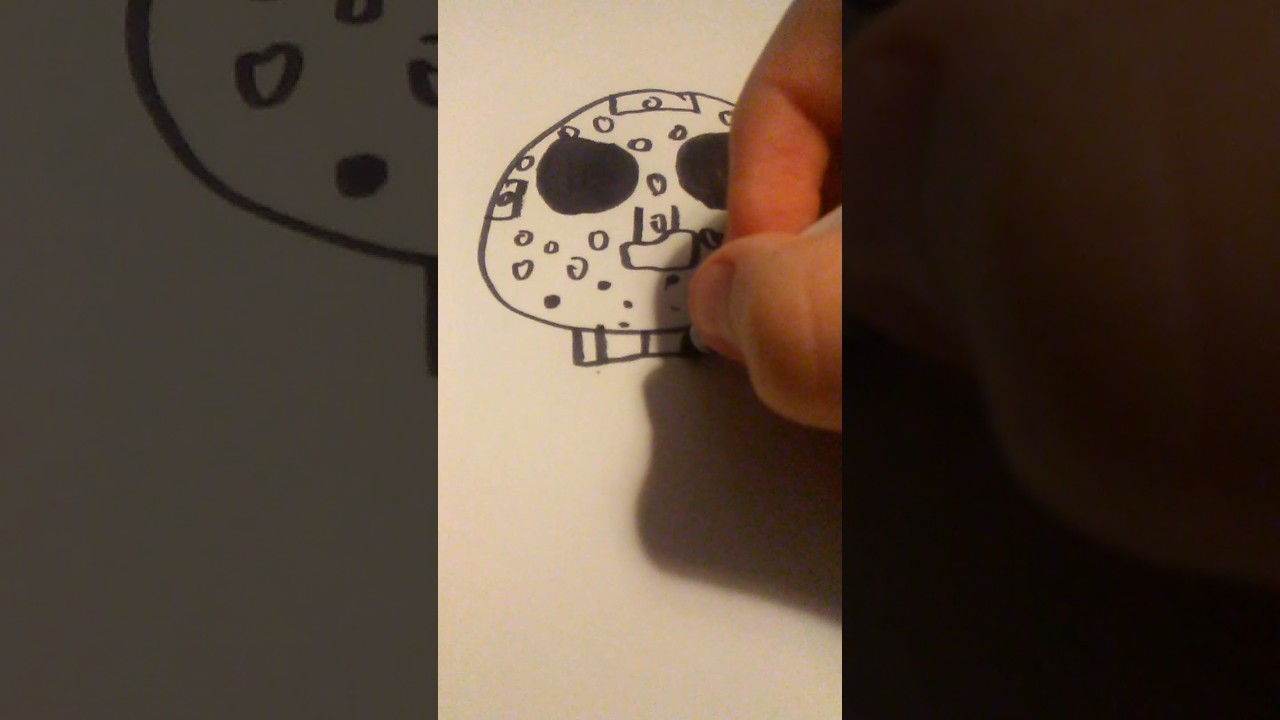 How to draw Jason voorhees from friday the 13th Part 3 - YouTube