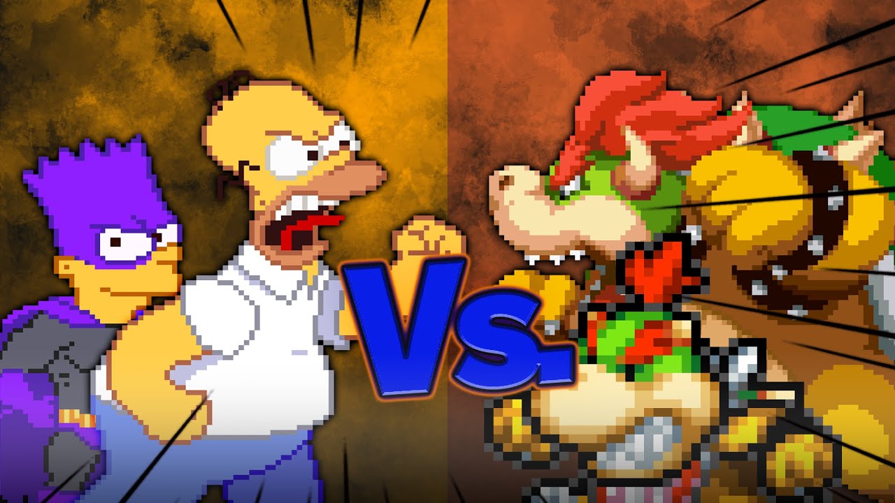 [MUGEN] Father and son | Homer & Bartman vs Bowser & Bowser.Jr - YouTube