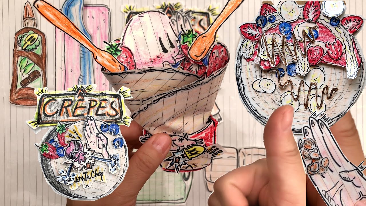 😎 karate chop crepes Crêpes |diy paper play| Easy Drawing| paperdiy ...
