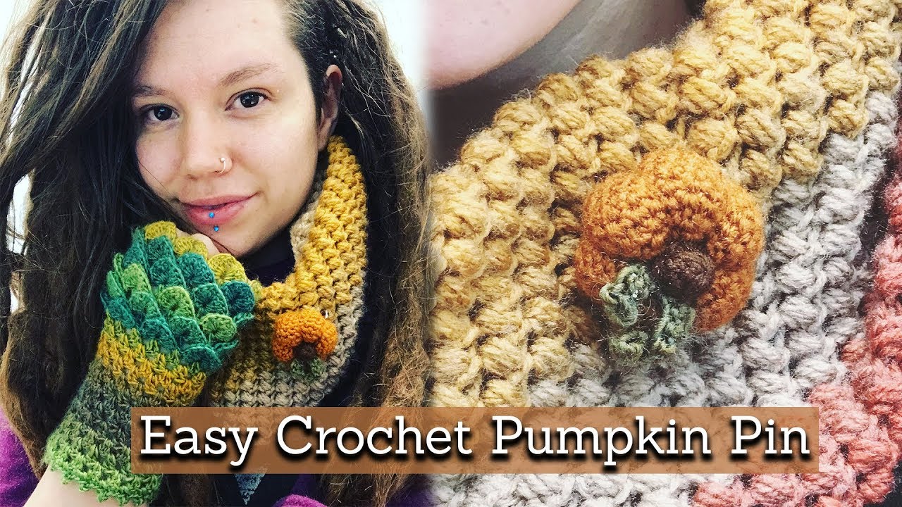 Easy crochet pumpkin pin | beginner - YouTube