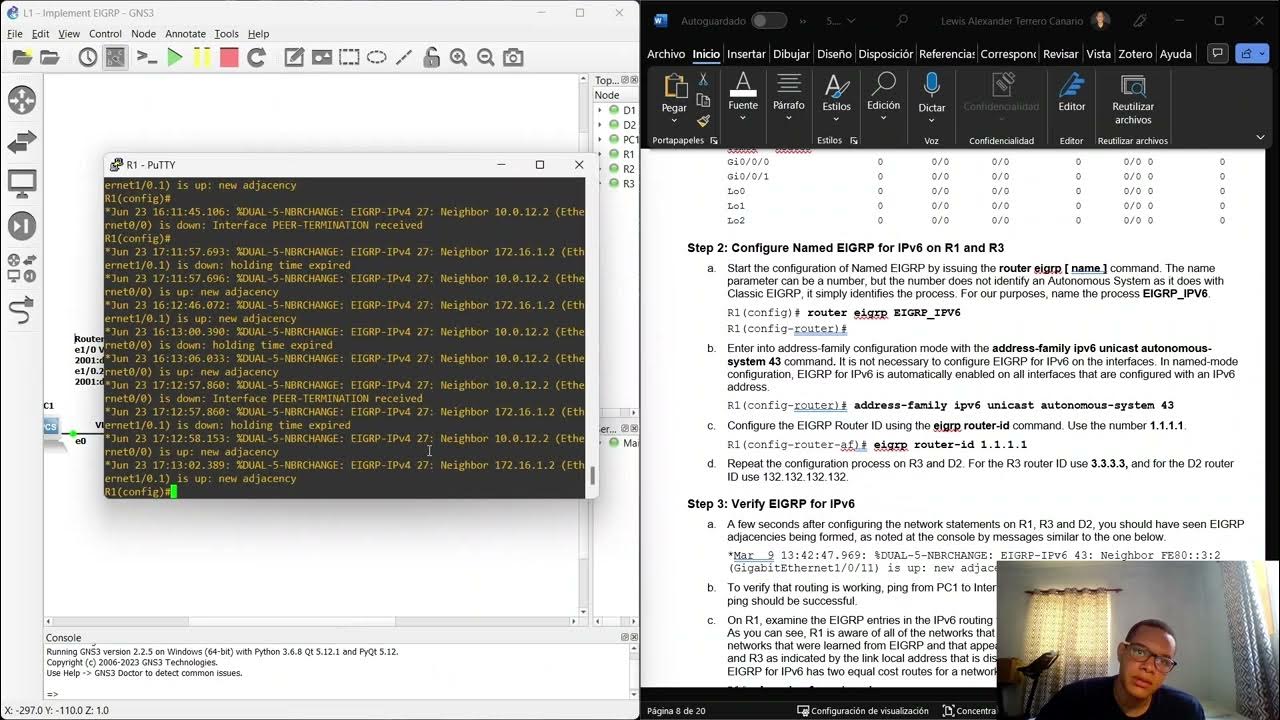 5.1.2 Lab - Implement EIGRP for IPv6 - YouTube