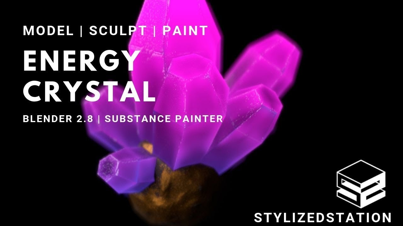 Blender & Substance Painter | How to Create a Stylized Energy Crystal ...