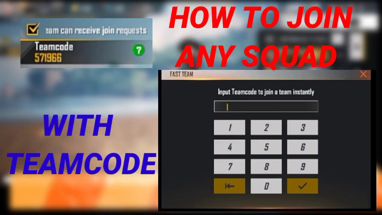 HOW TO JOIN ANY SQUAD WITH TEAMCODE AND HOW TO GENERATE TEAMCODE IN N ...