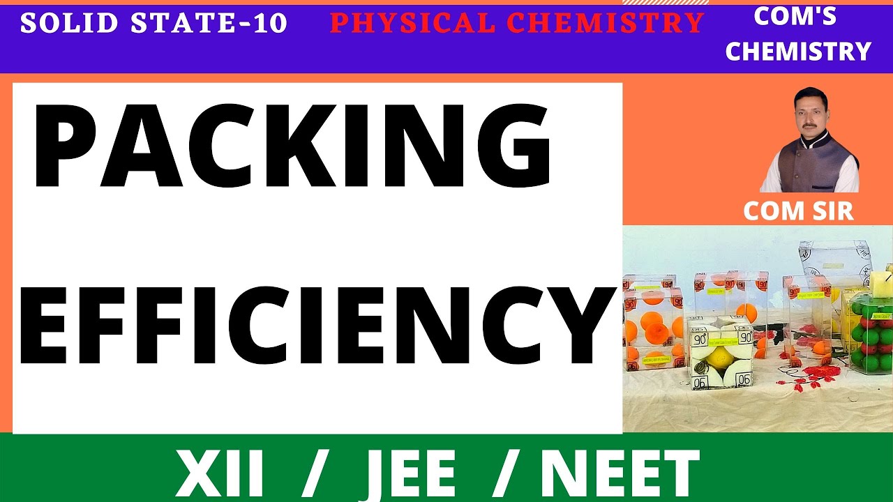 Solid state chemistry for 12^th|| Packing fraction or Packing ...