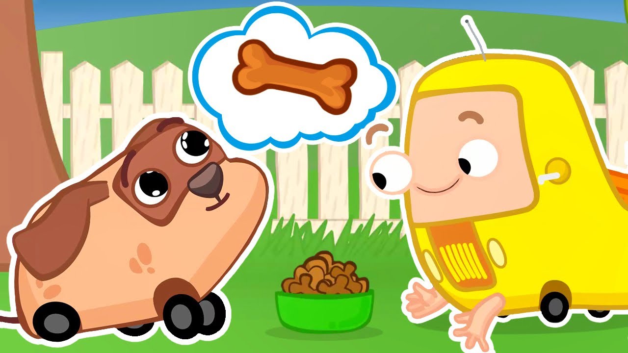 The Wheelzy Family cartoon for kids | Baby Trucks take care of a puppy ...