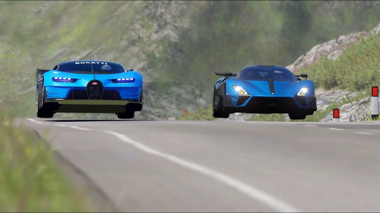 SSC Tuatara Striker 2022 vs Bugatti Vision GT 2012 at Highlands - YouTube