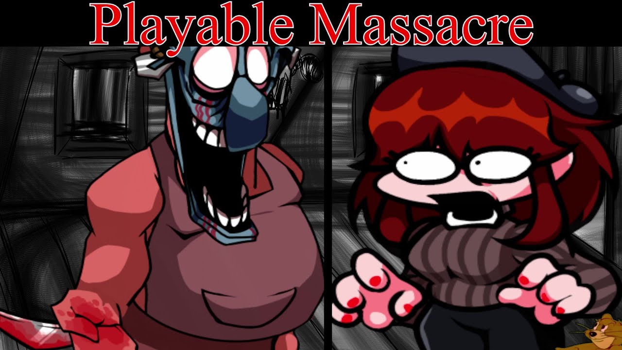 FNF MOD: [Playable Massacre/Mistful Crimson Morning/Spongebob] Leather ...