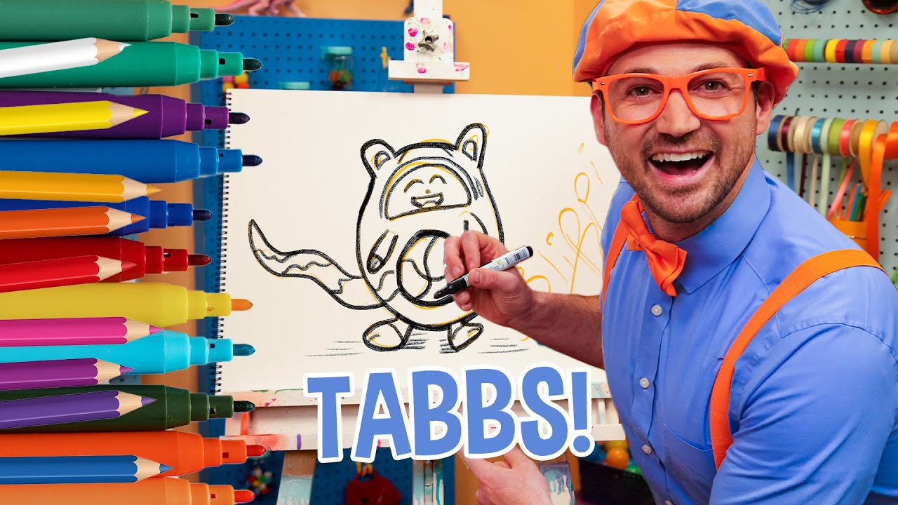 How To Draw Tabbs | Draw with Blippi | Arts and Crafts For Toddlers ...