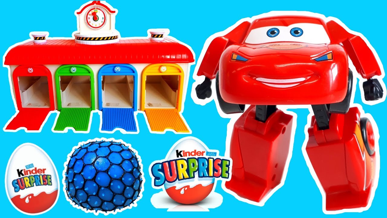Transformer Toy Car Squishy balls & Kinder Surprise Eggs. Video for ...
