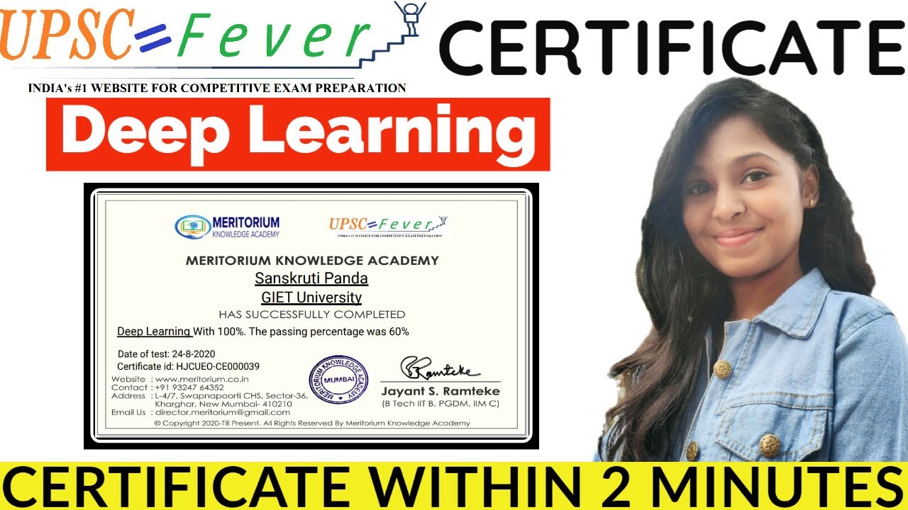 UPSC FEVER Certificate | Deep Learning | Free Certificate | Get ...