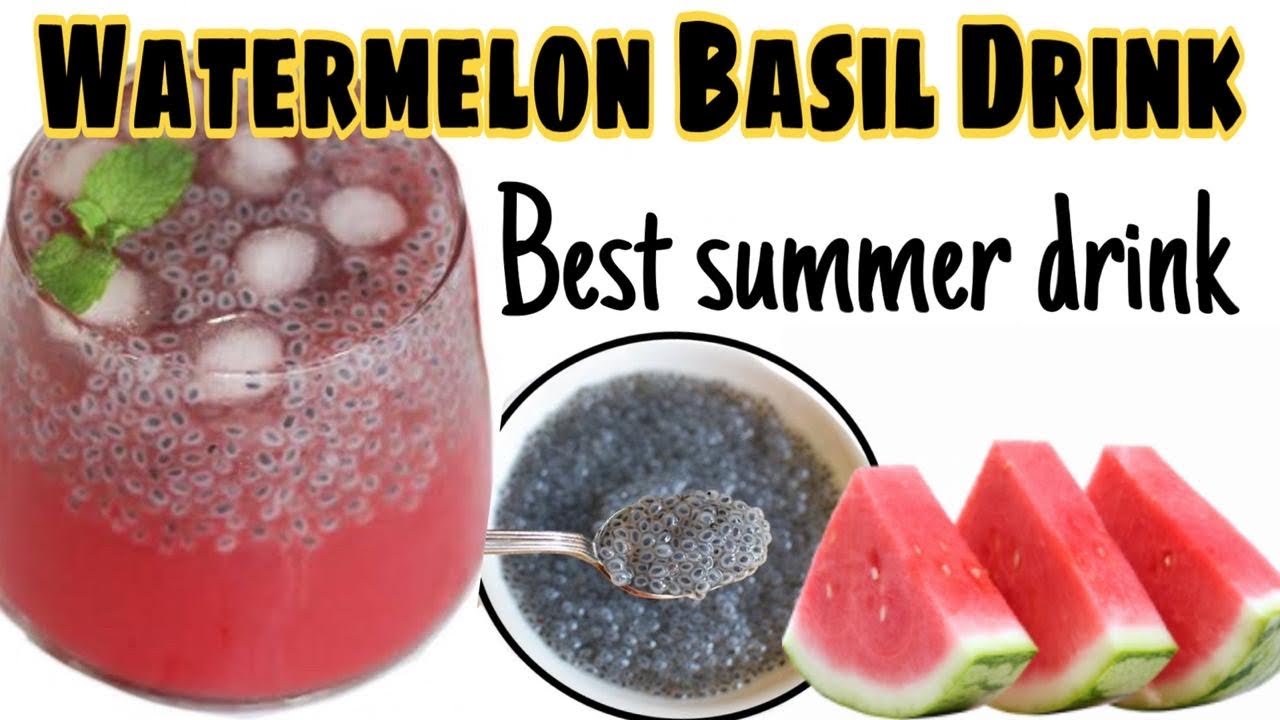 Refreshing watermelon Basil seed drink| Tarbuj aur Sabja juice| Best ...