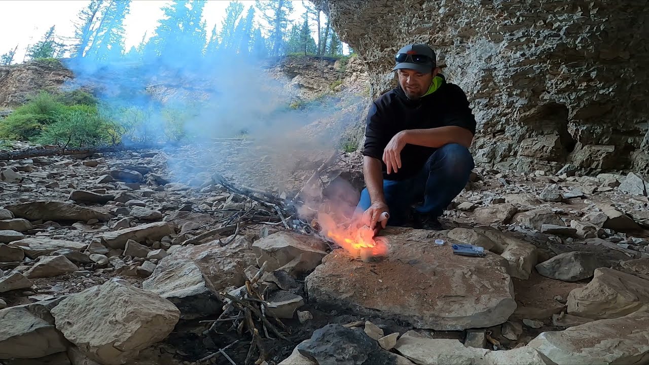 ROAD FLARE!!! as emergency fire starter? - YouTube