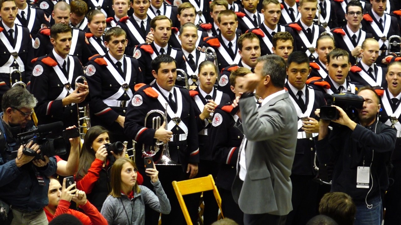 Ohio State Marching Band Urban Meyer and Team enter Skull Session ...