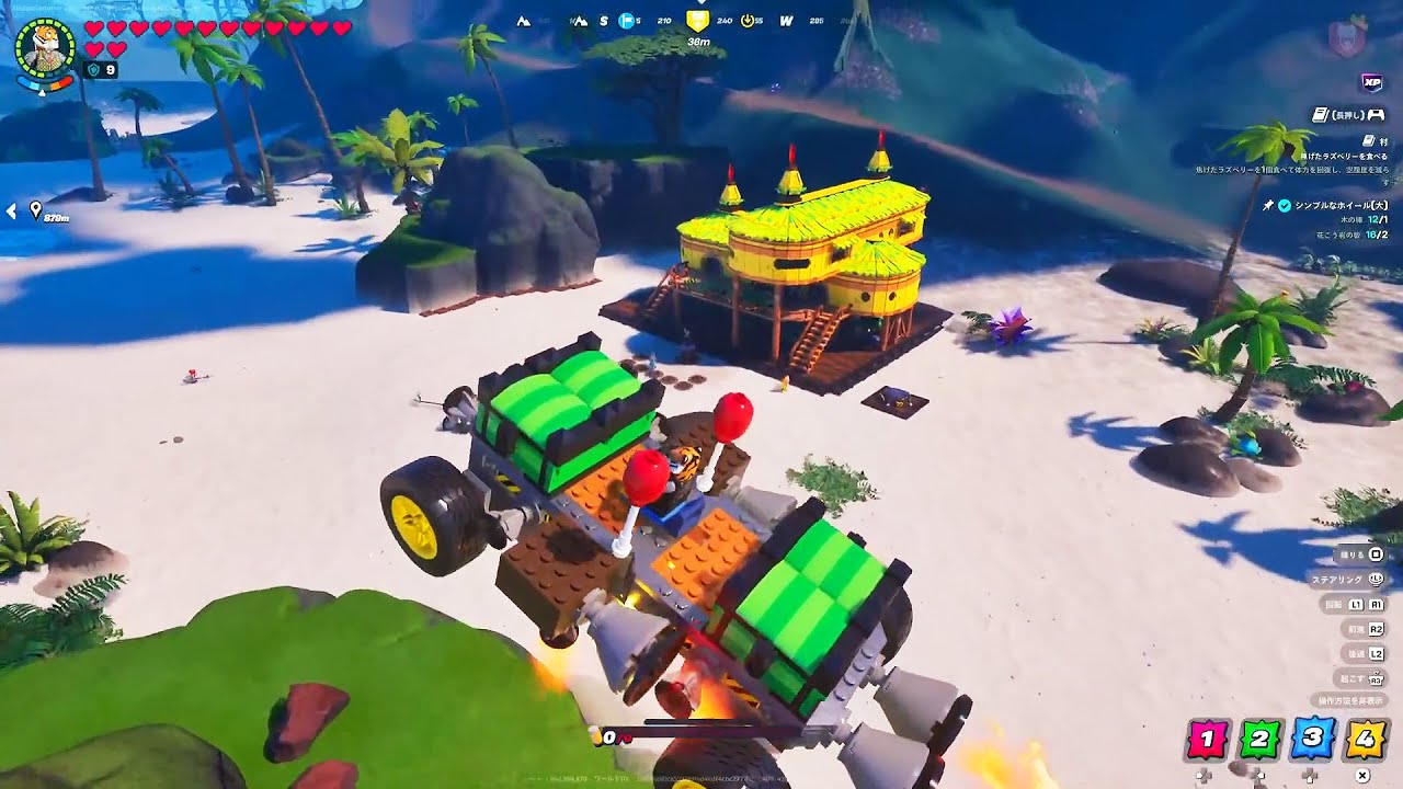 FORTNITE LEGO 455 最初のサバイバルワールドVer.20250219 その22 只々黒塗りはがしの旅14 レベル高のナナ村が ...