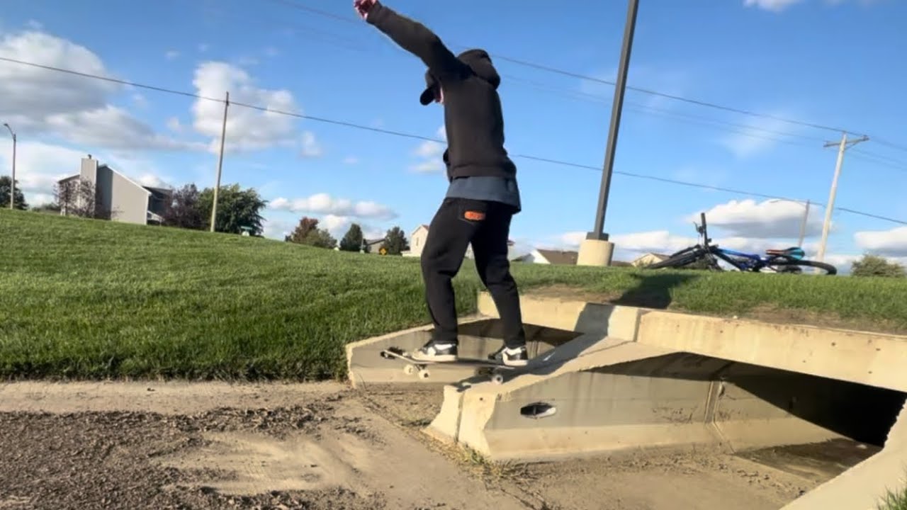Rolling off of downhill ledge - YouTube