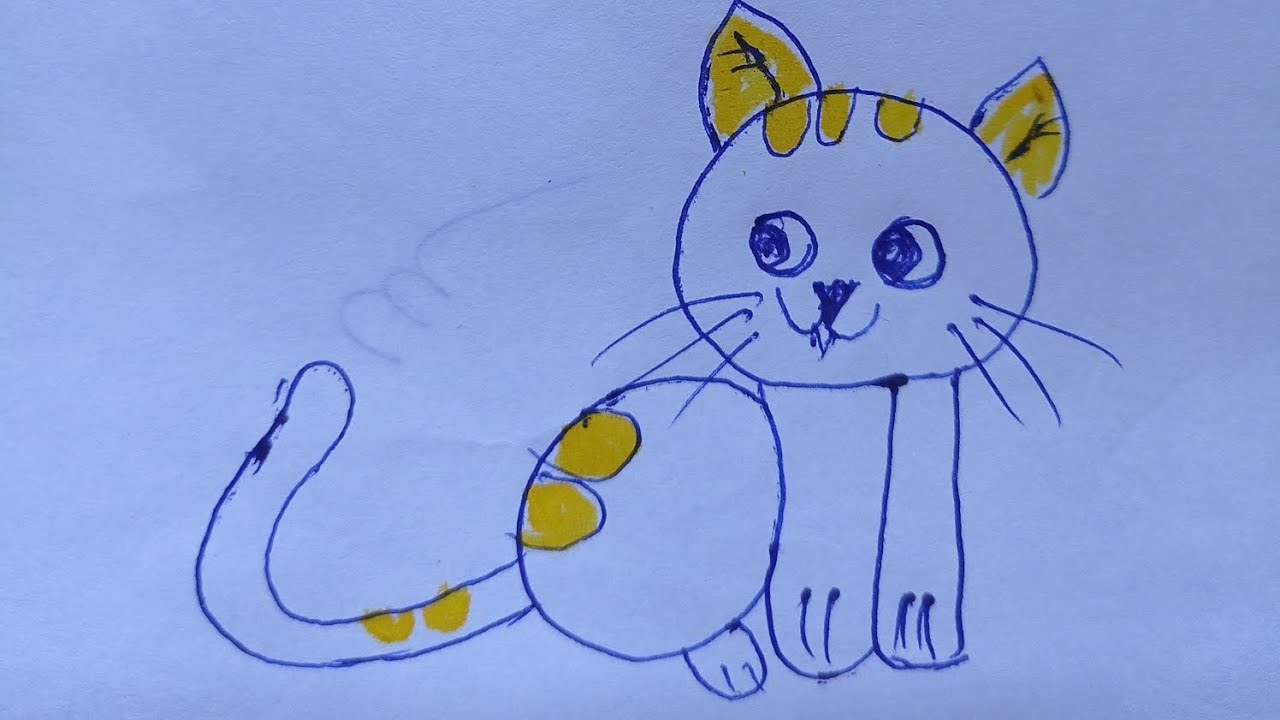 0 6 + 1 = Cat , How to draw a Cat From Letter digits #drawing - YouTube