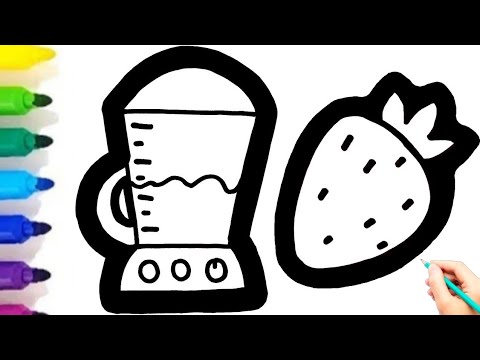 How to draw Blender with Strawberry smoothie for beginners, kids ...