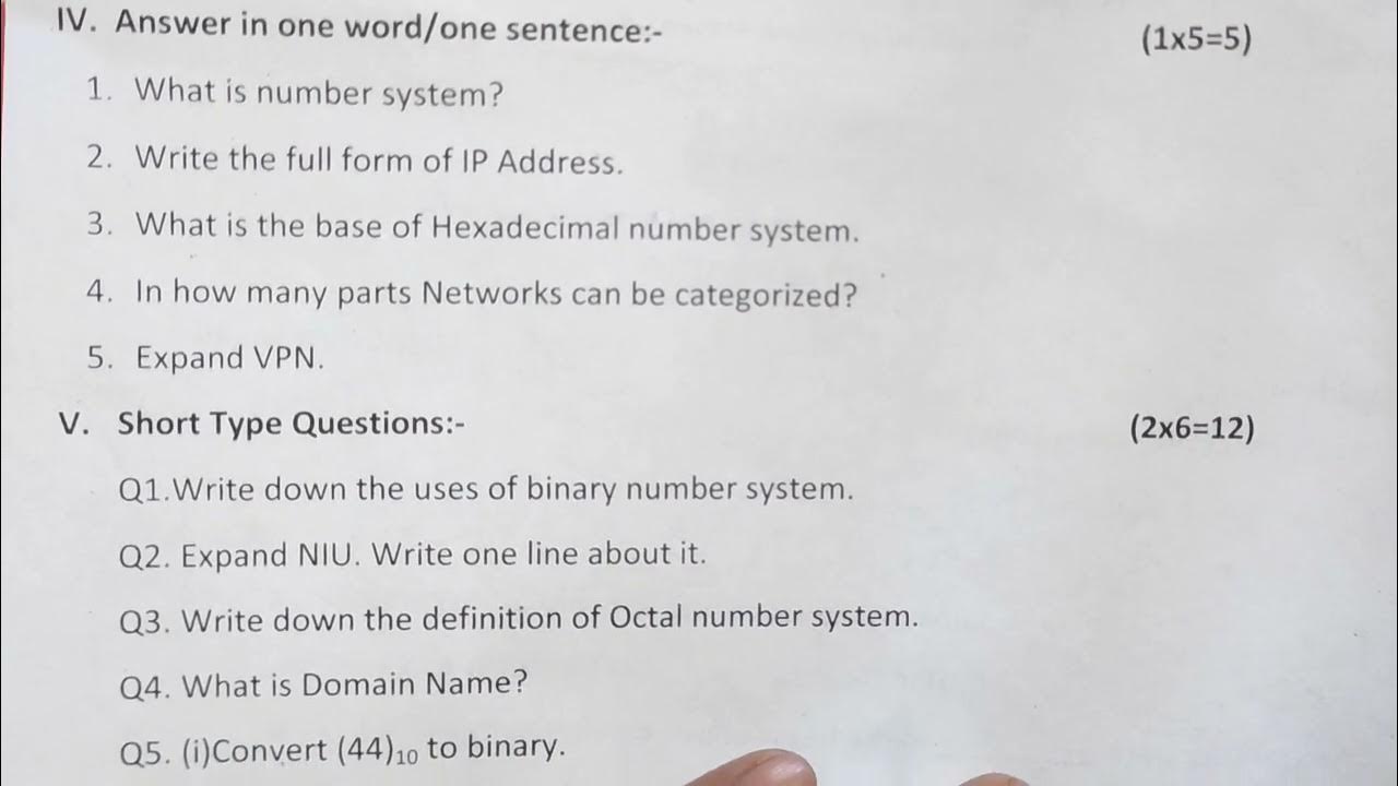 class- 6 computer exam question paper - YouTube