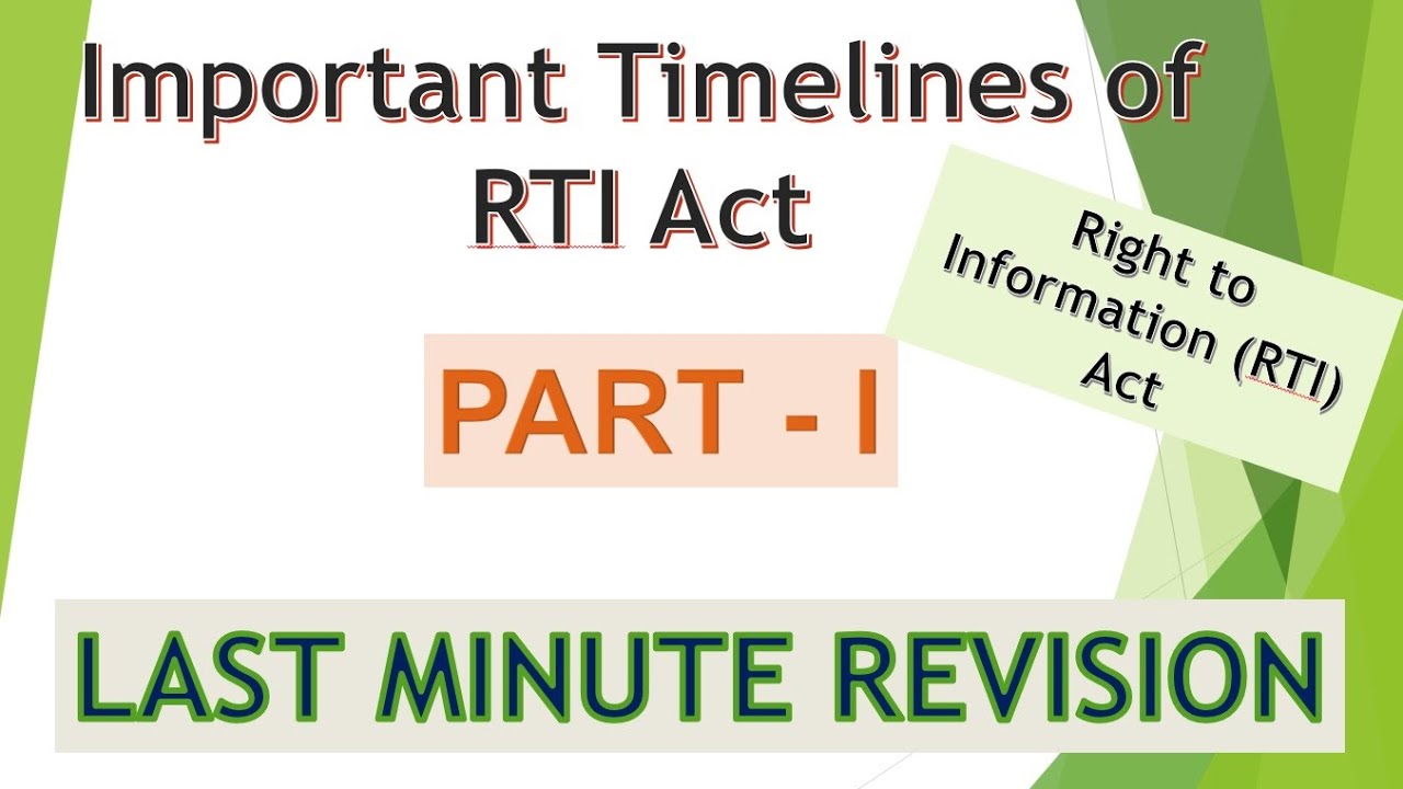RTI - Timelines || RTI to information Act - Last Minute Revision ...