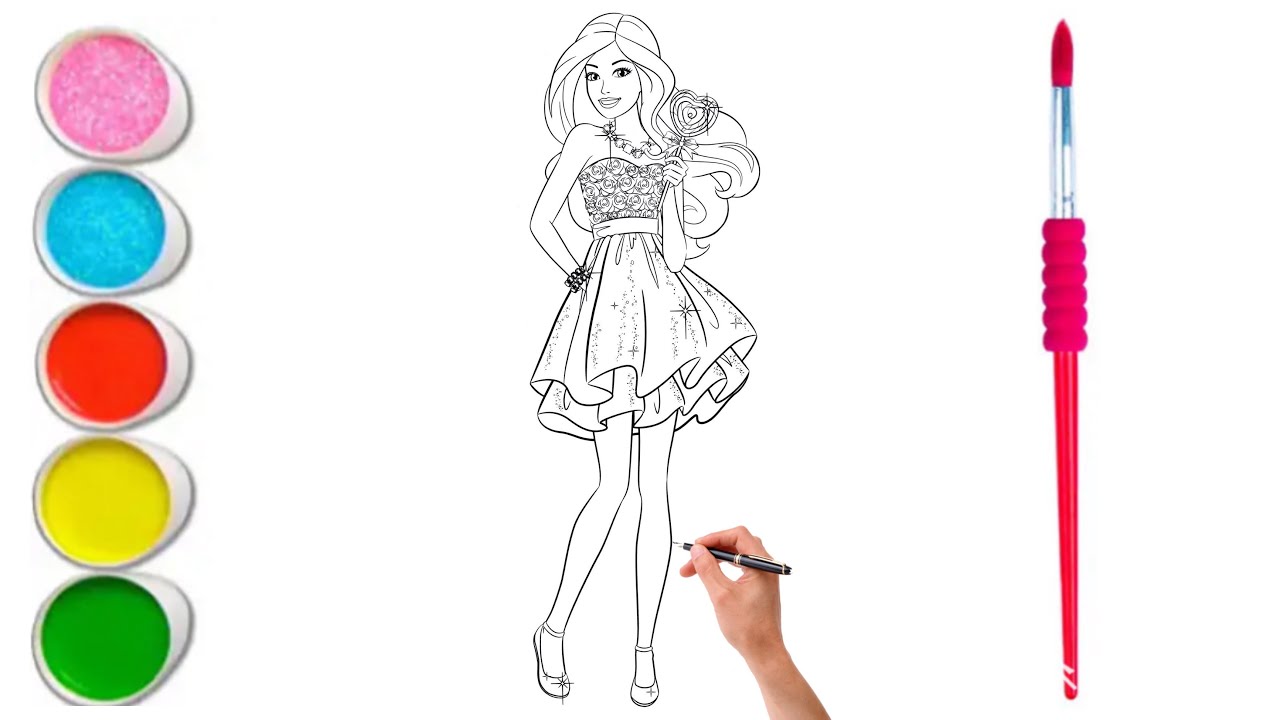 Dress Up Barbie and Barbie Characters Coloring with Sticker Book ...