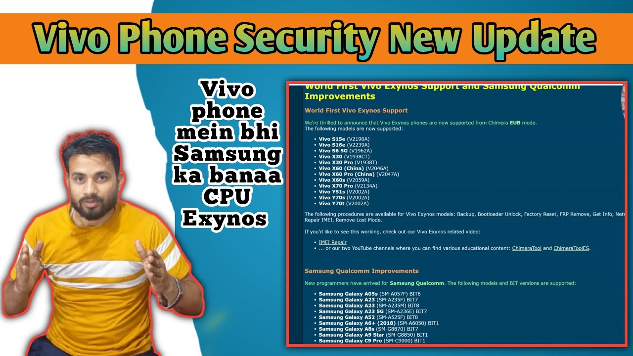 Vivo Security New Update /CHIMERAVivo Exynos Support 2024/Factory, FRP Remove, Network Factory ...