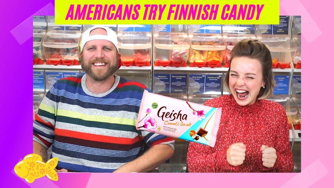 Americans Try Finnish Candy - Fazer Geisha Original and Geisha Caramel ...