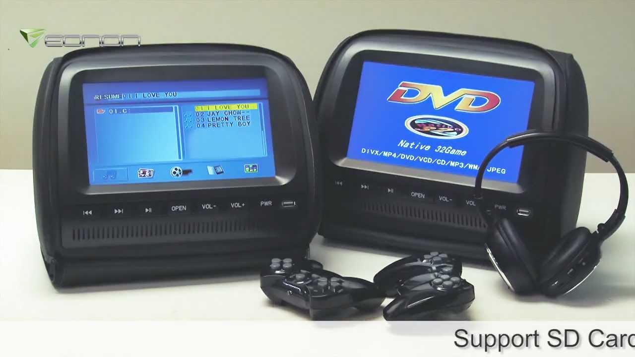 Eonon C1037 9 Inch Digital Screen Headrest DVD Player (Sony Lens) - YouTube