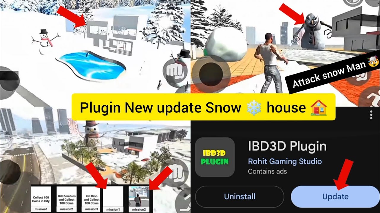 IBD3D Plugin New Update ️ | Snow House & Snowman Attack 😱 in Indian ...