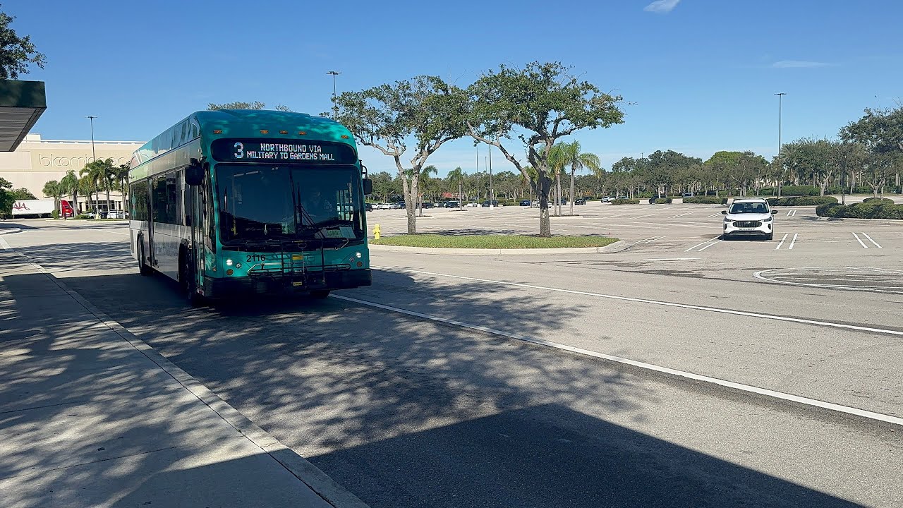 Palm Tran: 2021 40ft Gillig BRT Plus #2116 On Route 3 Arriving @ The ...