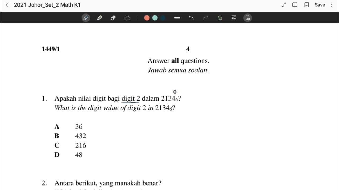 ① Number Base to Digit Value Question • Soalan Asas Nombor kepada Nilai Digit | SPM paper maths ...