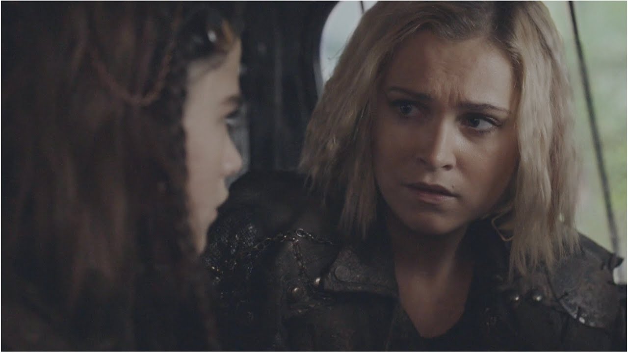 The 100 5x01: Clarke tells Madi to hide in her secret spot [Logoless HD ...